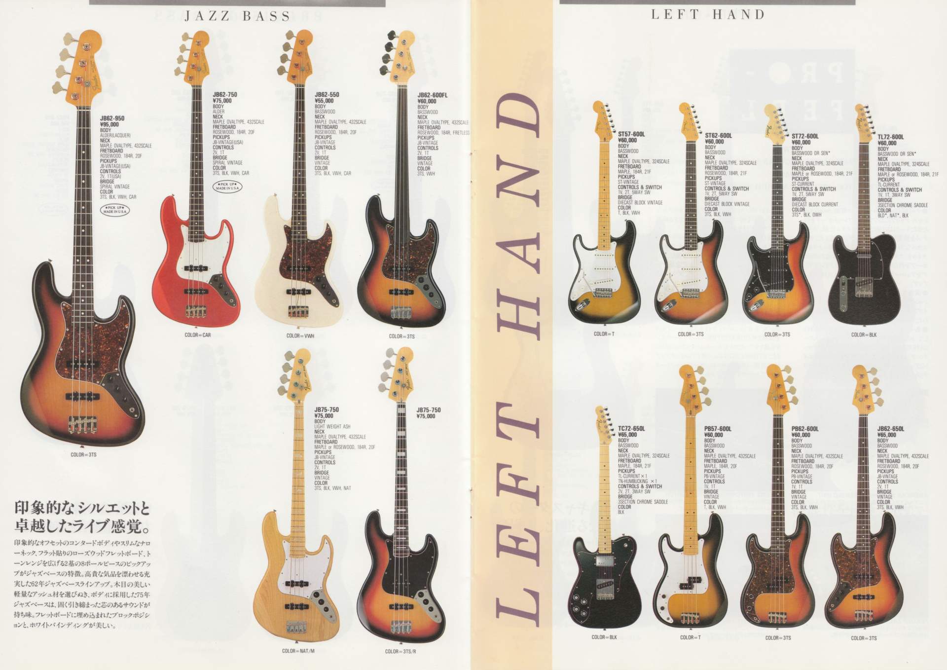 The World of Musical Instruments Brochures - Fender Japan Catalog 1990 ...